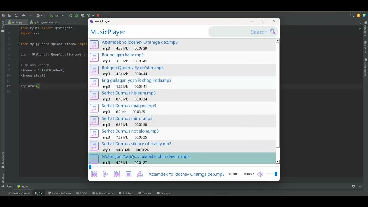 Music Player #pyqt6 #python #QtDesigner - YouTube