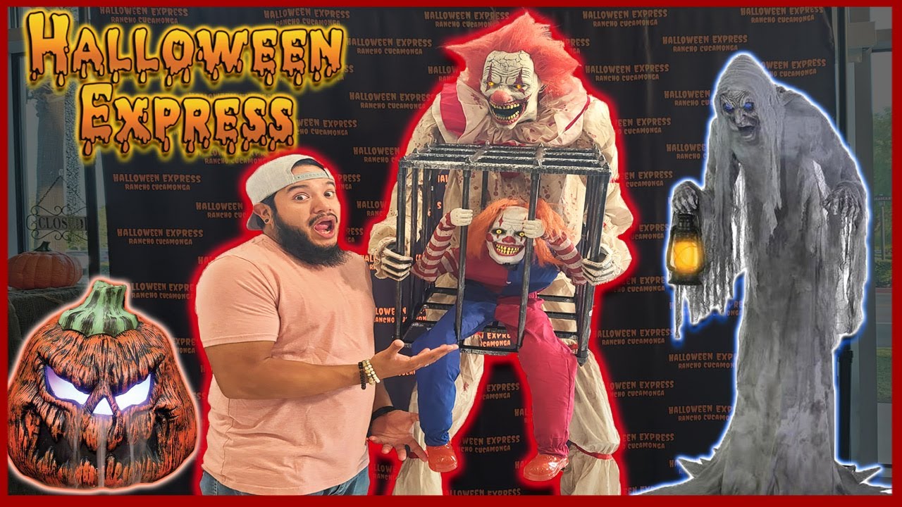 HALLOWEEN EXPRESS WALKTHROUGH! (ANIMATRONICS, PROPS & MORE) - YouTube