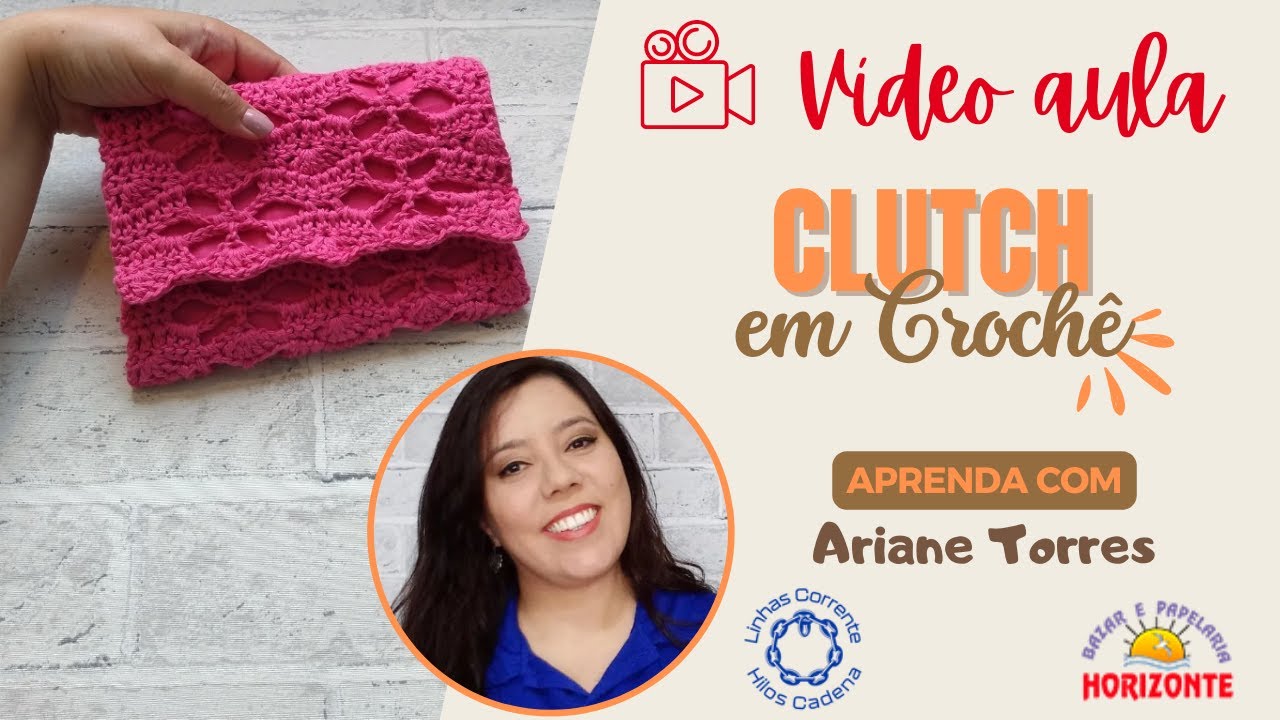 Bolsinha de Mão ou Clutch de Crochê com o Fio Natural Algodón por ...
