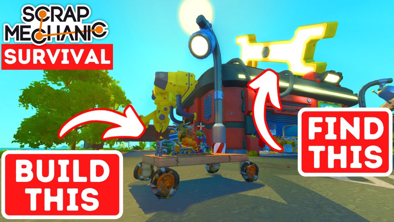 How to Build a CAR in Scrap Mechanic Survival - YouTube