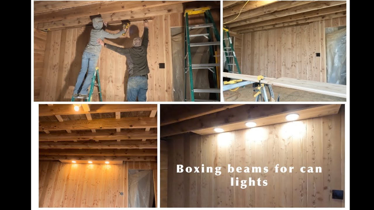 Boxing in exposed beams for can lighting | diy office build | recessed ...