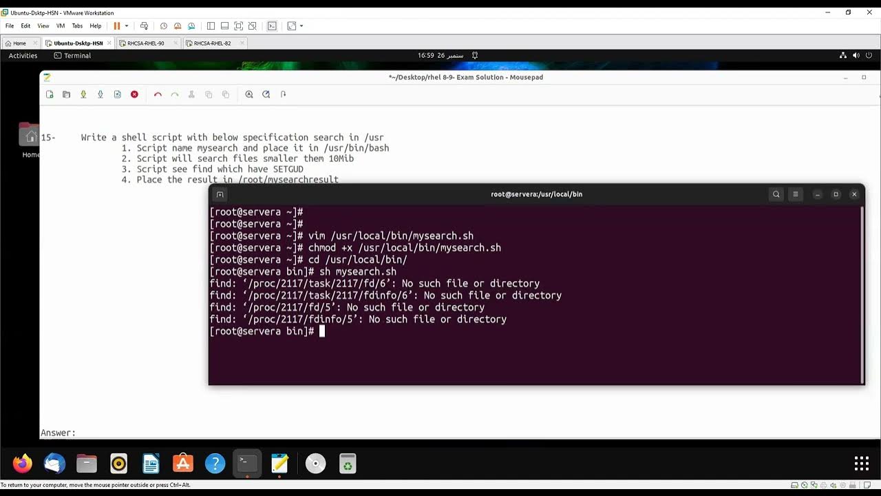 Question 15 Ex200 Shell Scripting find all the files with the help of scripting urdu | Hindi RHL ...