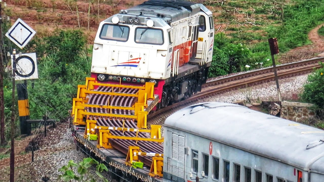TERNYATA REL KERETA API LENTUR BANGET ! Uji Coba Kirim Rel Untuk KERETA ...