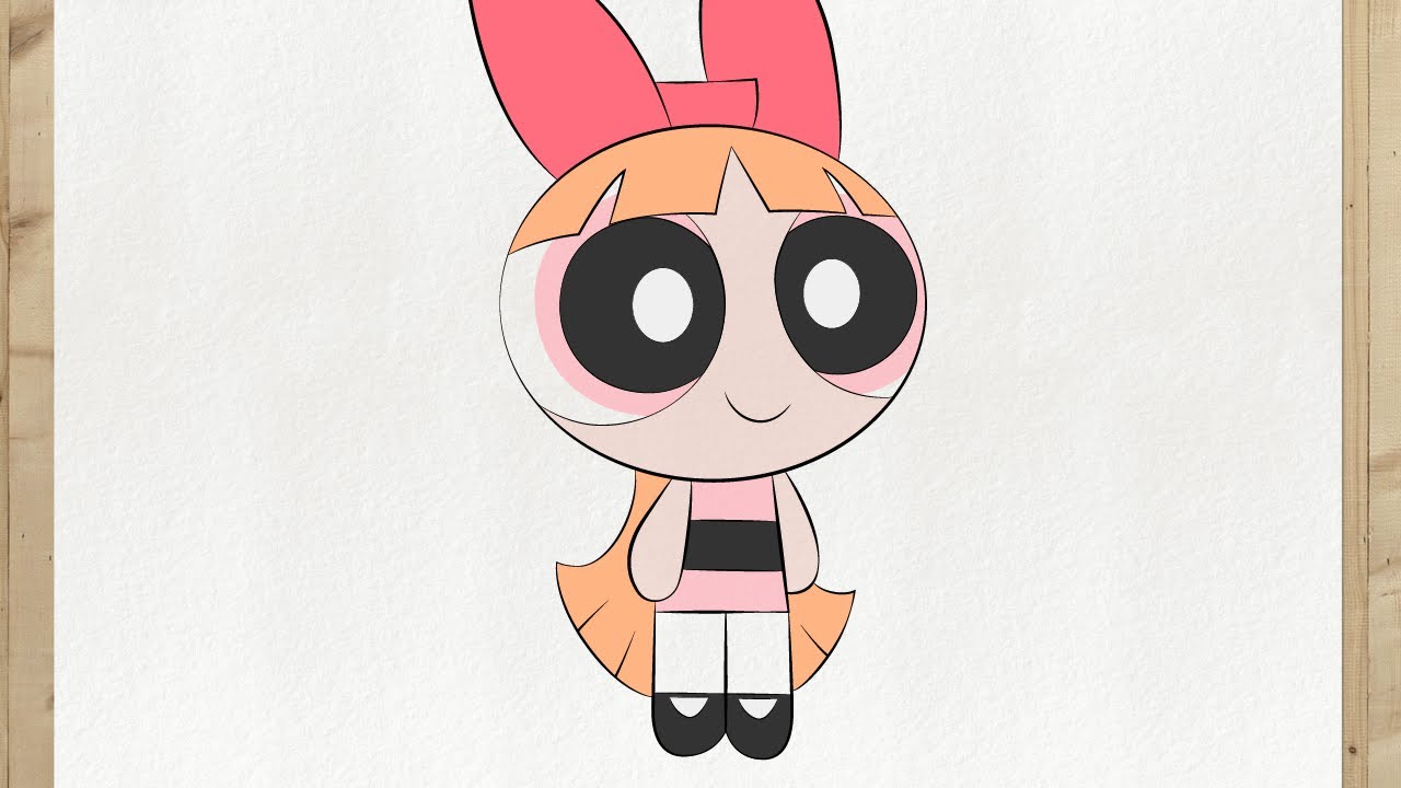 How to draw BLOSSOM (Powerpuff Girls) very easy step by step - YouTube