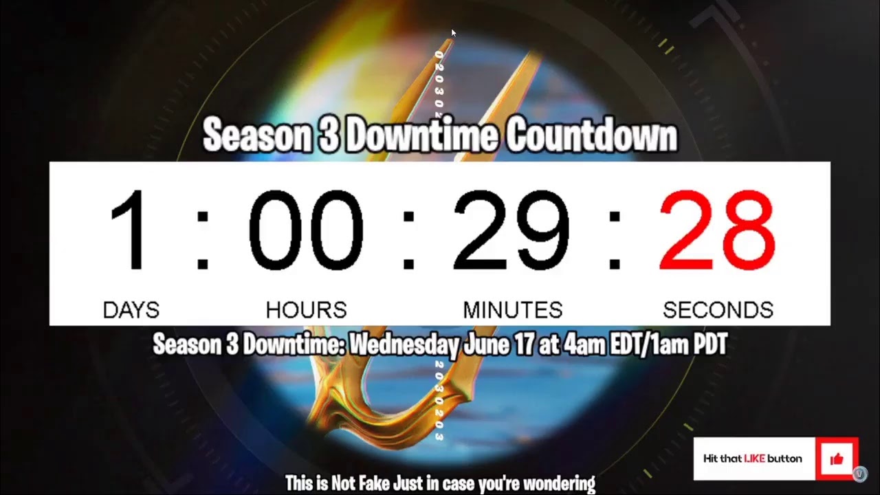 Fortnite Chapter 2 Season 3 Countdown Timer Live! Season 3 Countdown to ...