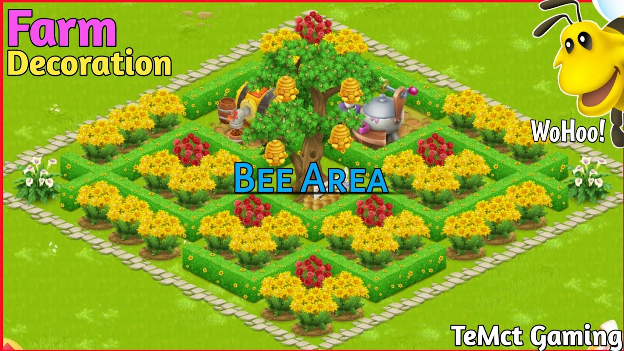 Hay Day Farm Bee Design Layout Guide - YouTube