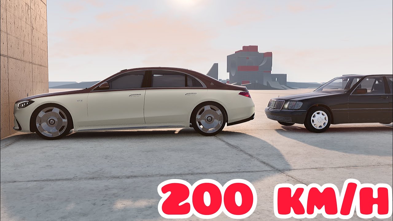 Mercedes-Maybach S680 W223 vs Mercedes-Benz S600 W140 💥 200 km/h 💥 ...