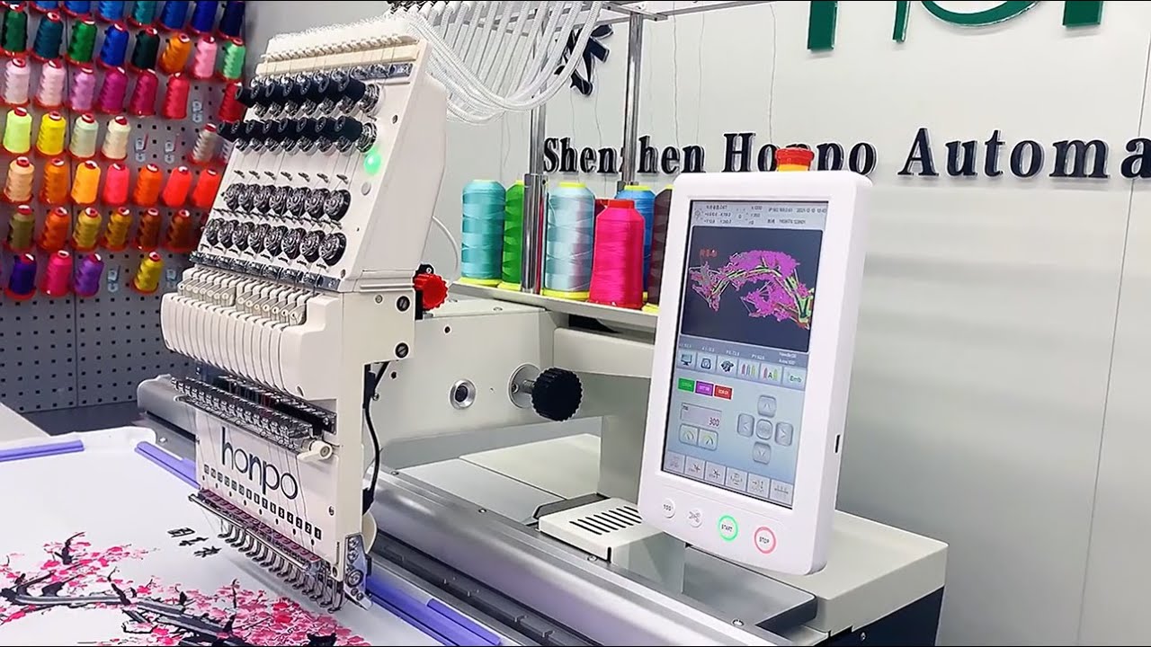 1 head embroidery machine HP1501BD - YouTube
