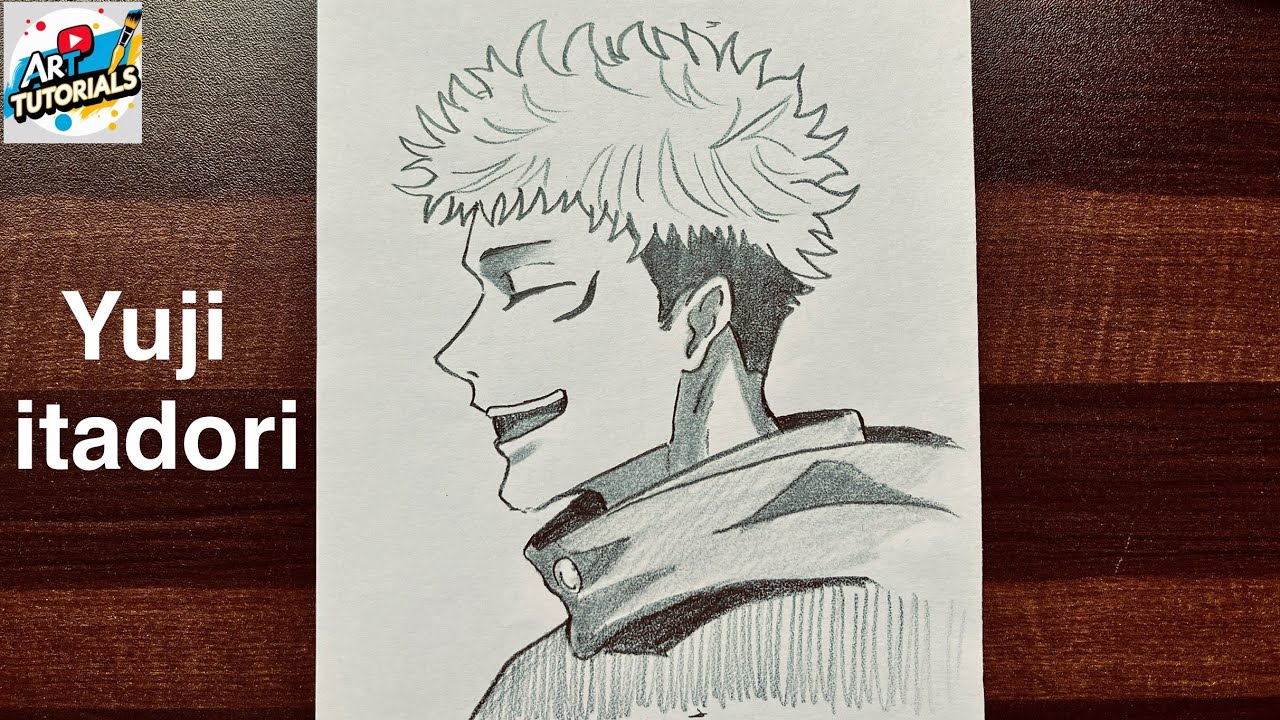 How to draw yuji Itadori | yuji itadori drawing step by step | easy ...