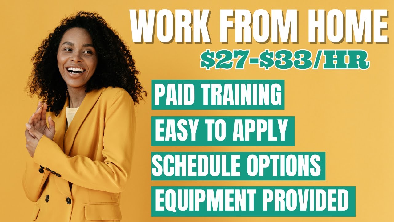 Work from Home | $27-$33/HR | Equipment Provided | Schedule Options ...