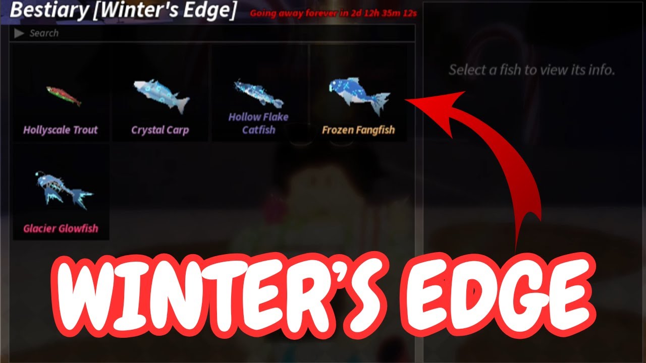Full Winter's Edge Bestiary in FISCH | Roblox - YouTube