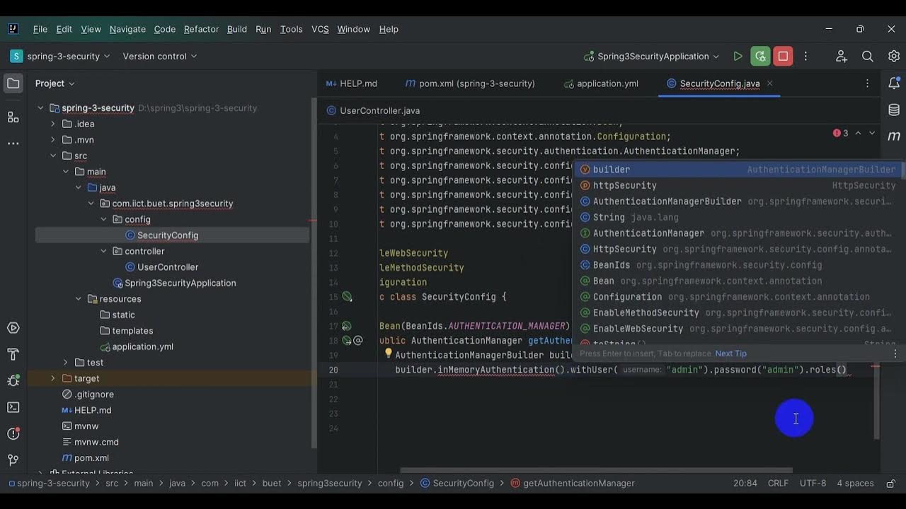 4. Spring 3 Security In Memory Authentication - Bangla Tutorial - YouTube