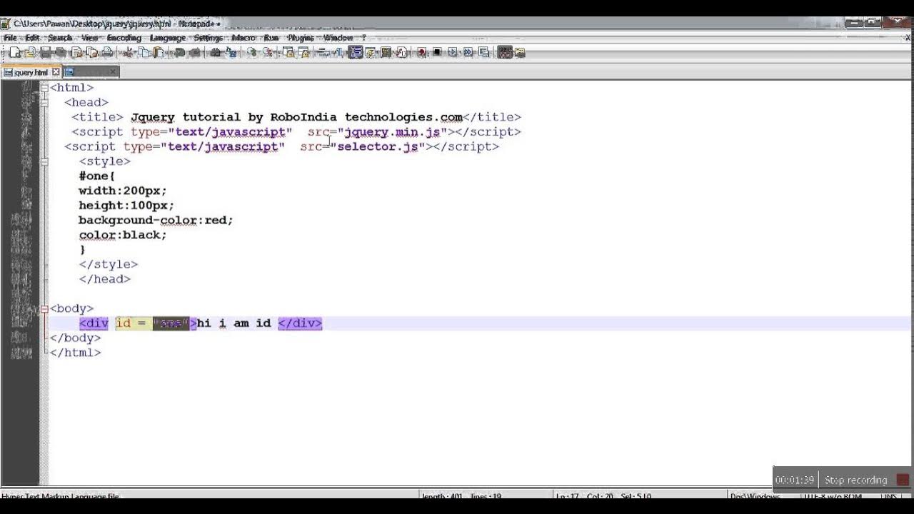 how we can use jquery id selector by roboindia technologies pvt ltd ...