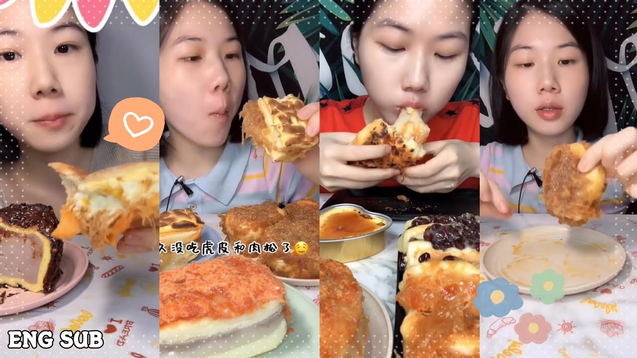 [ENG SUB] ASMR Jialing eating meat floss cakes | Jambon cakes ...
