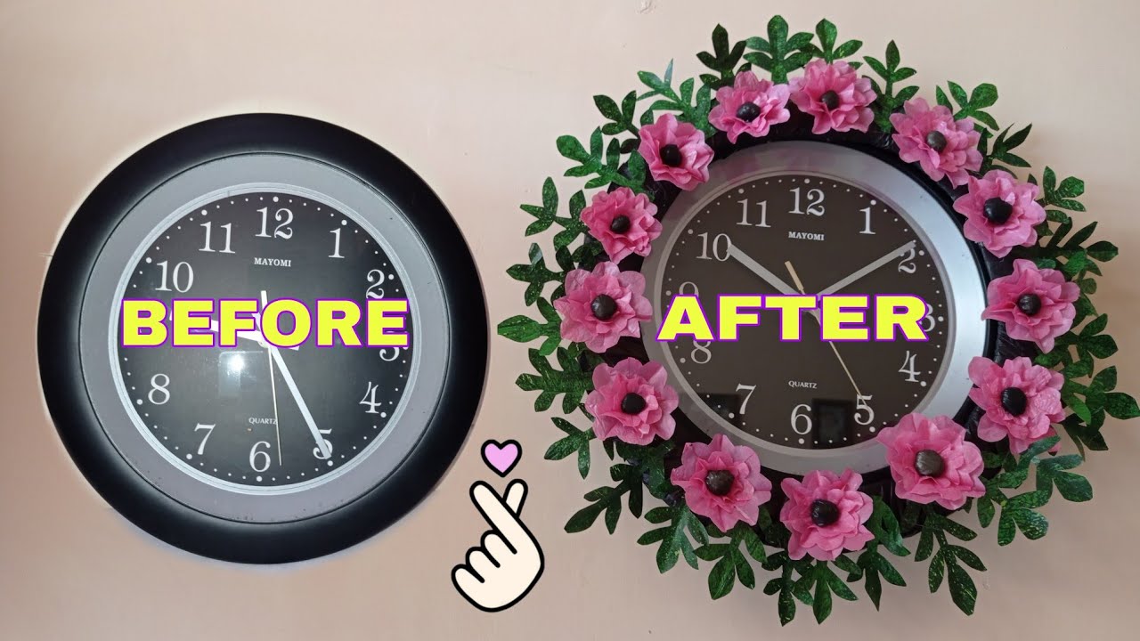 DIY Cara Menghias Jam Dinding Dengan Kantong Kresek / Clock Decoration ...