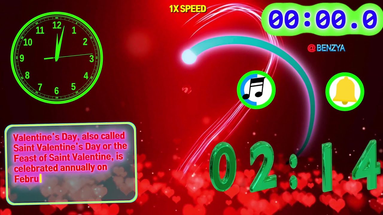 Valentines Day 2minute 14 Second Countdown Timer Alarm🔔 Youtube