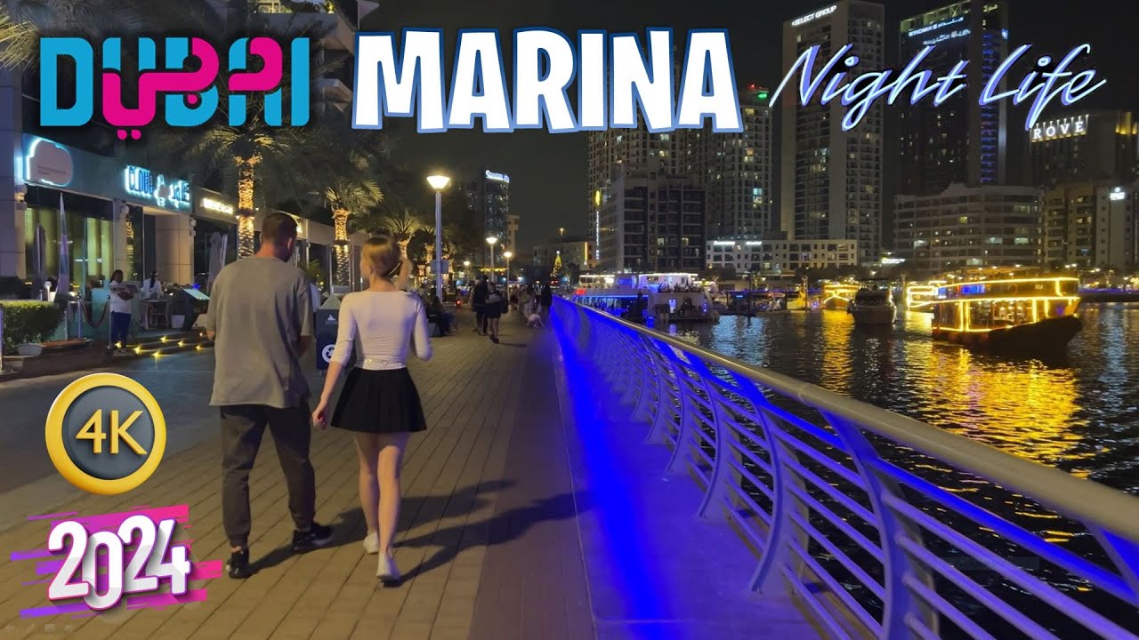 Dubai 🇦🇪 Marina Walking Tour 4K | Amazing Dubai Night Life (January ...