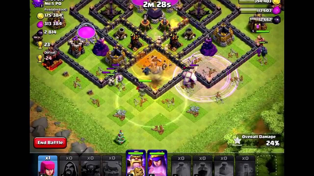 Clash go wipe th8 to th9 - YouTube