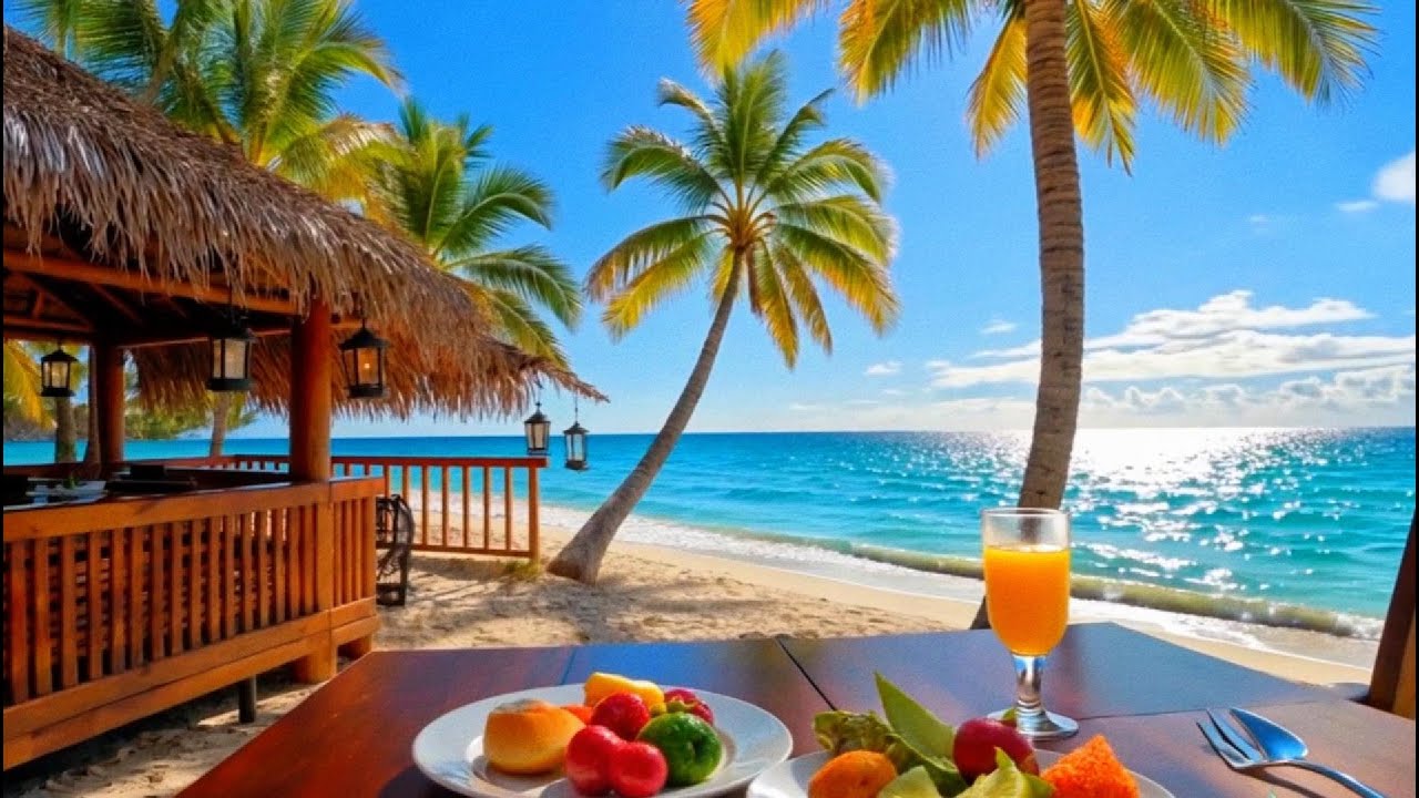 Tropical Beach Jazz | Smooth Relaxing Jazz Music with Ocean Waves for ...
