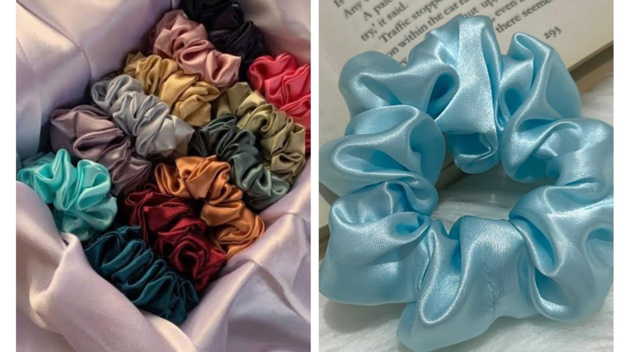 satin silk scrunchie | easy way to stitch silk scrunchies | correct way ...