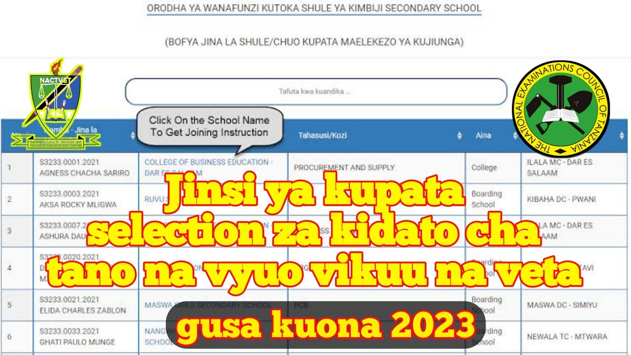 Form five selection, selection za advance na chuo 2023/ 2024 ,jinsi ya ...