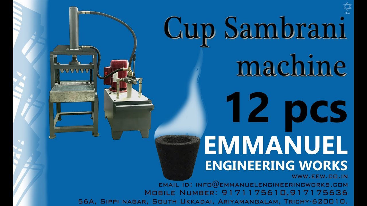 Cup sambrani making process on 12pcs machine - YouTube