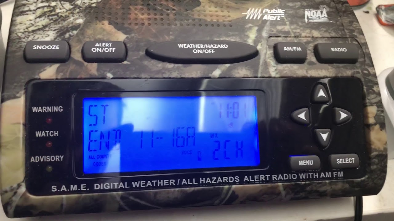 Required Weekly Test on NOAA Weather Radio (EAS #1,157) 10/17/18 - YouTube