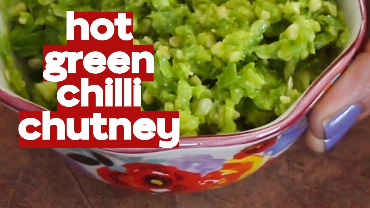 How to make hot green chilli chutney - YouTube