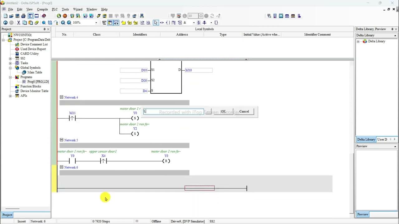 DELTA PLC ISPSOFT [ CONTROL OF WAREHOUSE AUTOMATIC DOOR ] PROGRAMMING - YouTube