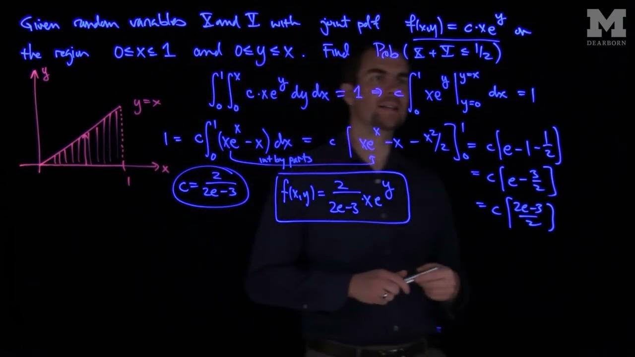 Jointly Distributed Random Variables Example 1 - YouTube