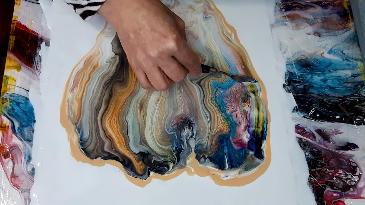Acrylic Swipe Technique Fluid Art Painting Idea - YouTube