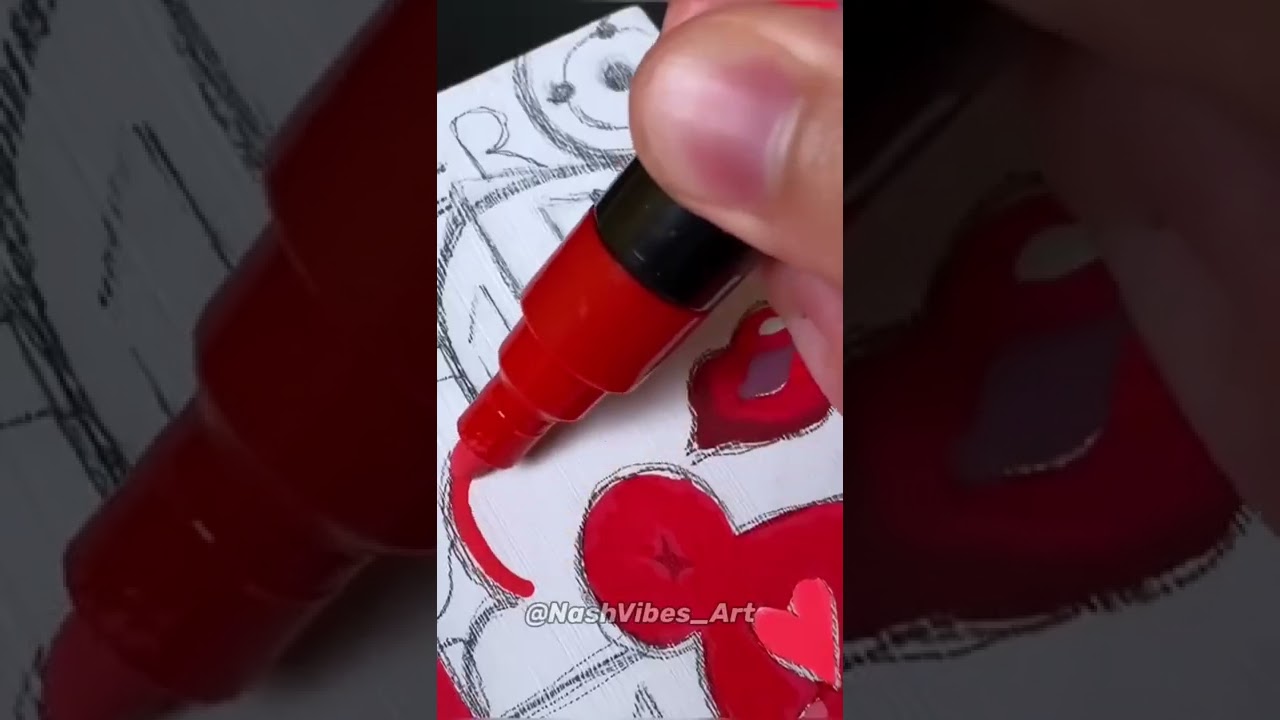 Drawing, But I Can Only Use The Color RED! - YouTube