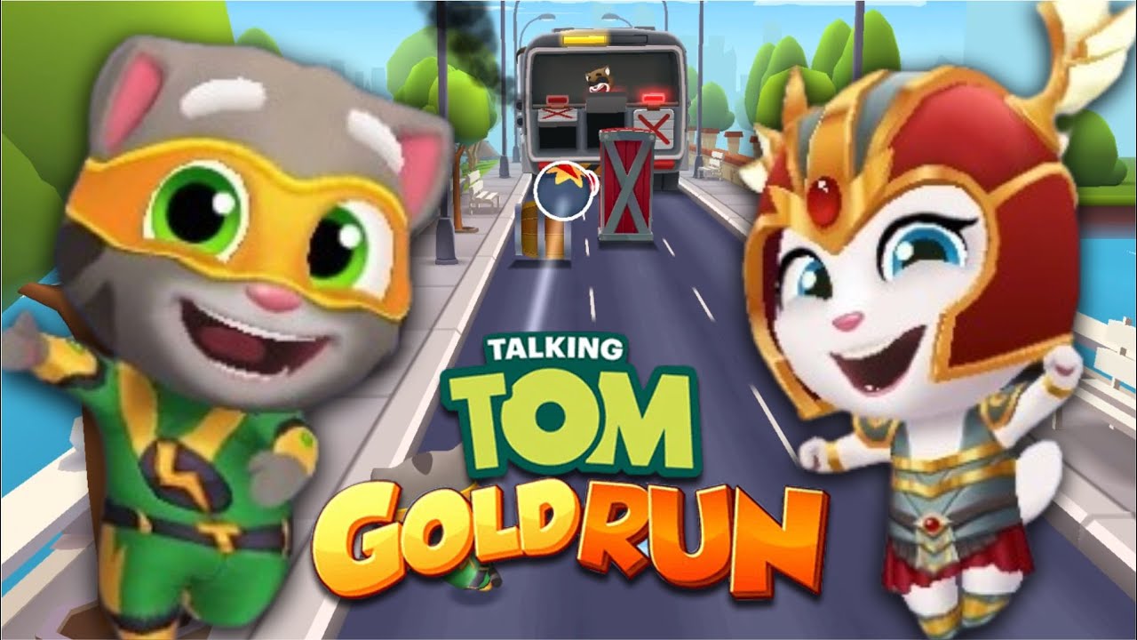 Talking Tom Gold Run - Super Tom and Valkyrie Angela - Full Screen ...