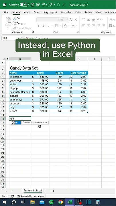 Python in Excel‼️ #excel #python - YouTube
