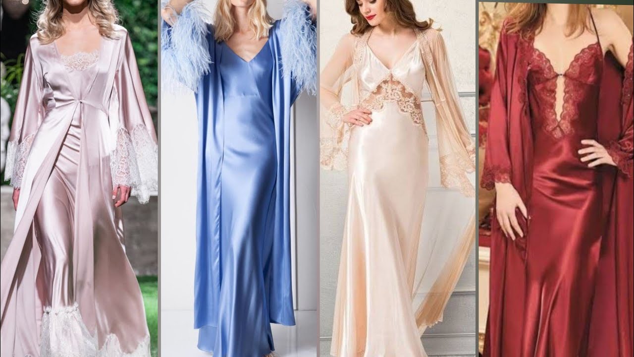 latest most beautiful women comfortable night gown designing - YouTube