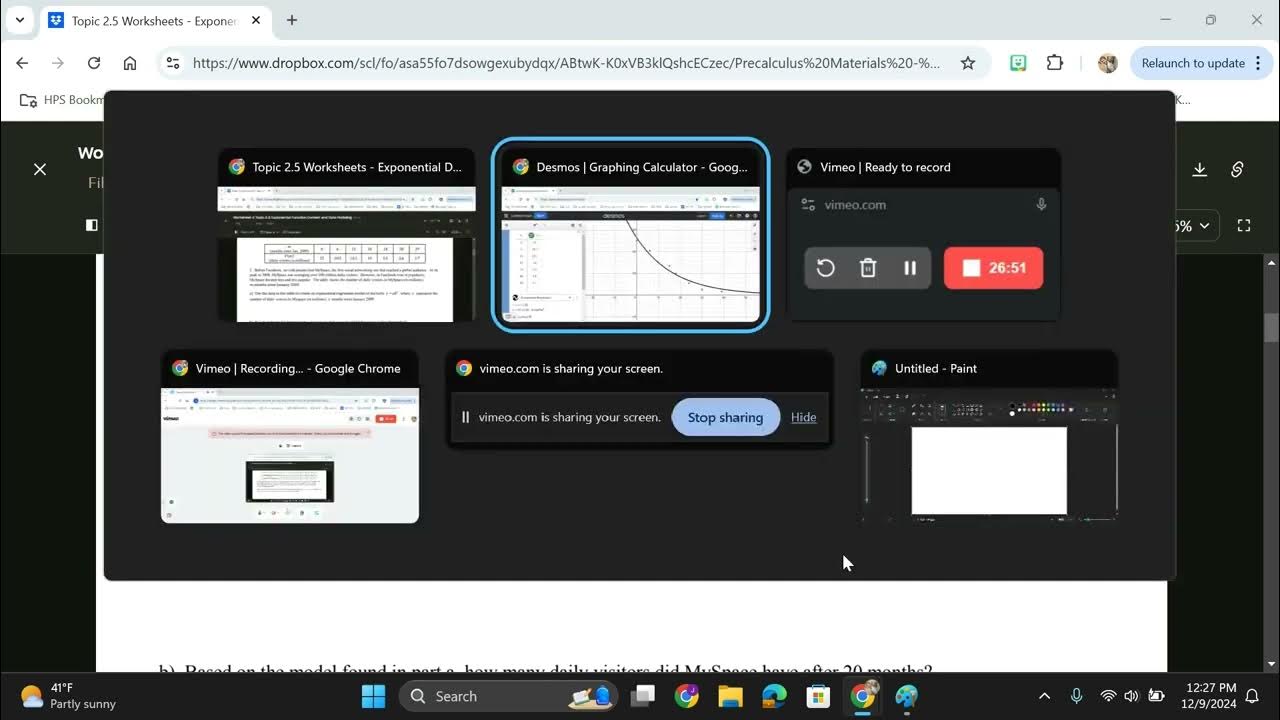 Modelling with exponential functions and desmos - YouTube