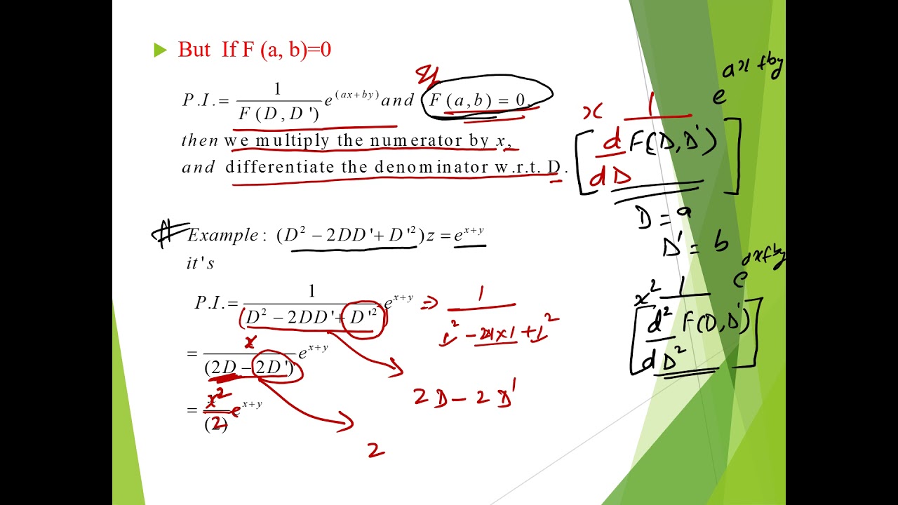 P I for Linear Homogeneous PDEs with constant coefficients - YouTube