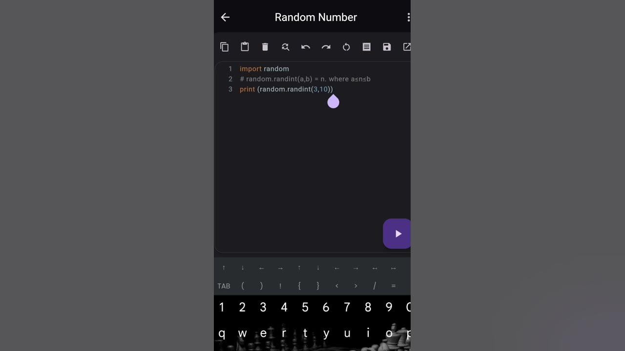 Random Numbers Python Coding In Mobile Coding Programming Youtube