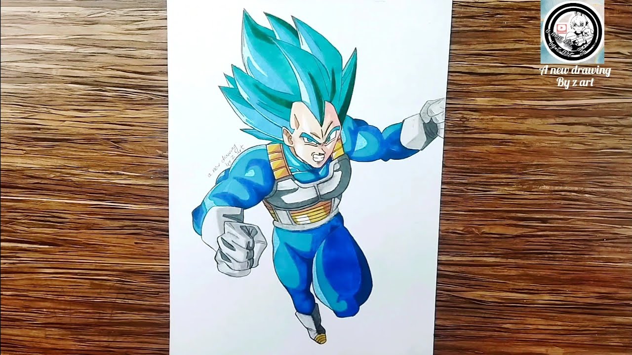 how to draw vegeta ssj blue | vegeta ssj blue drawing with colour ...