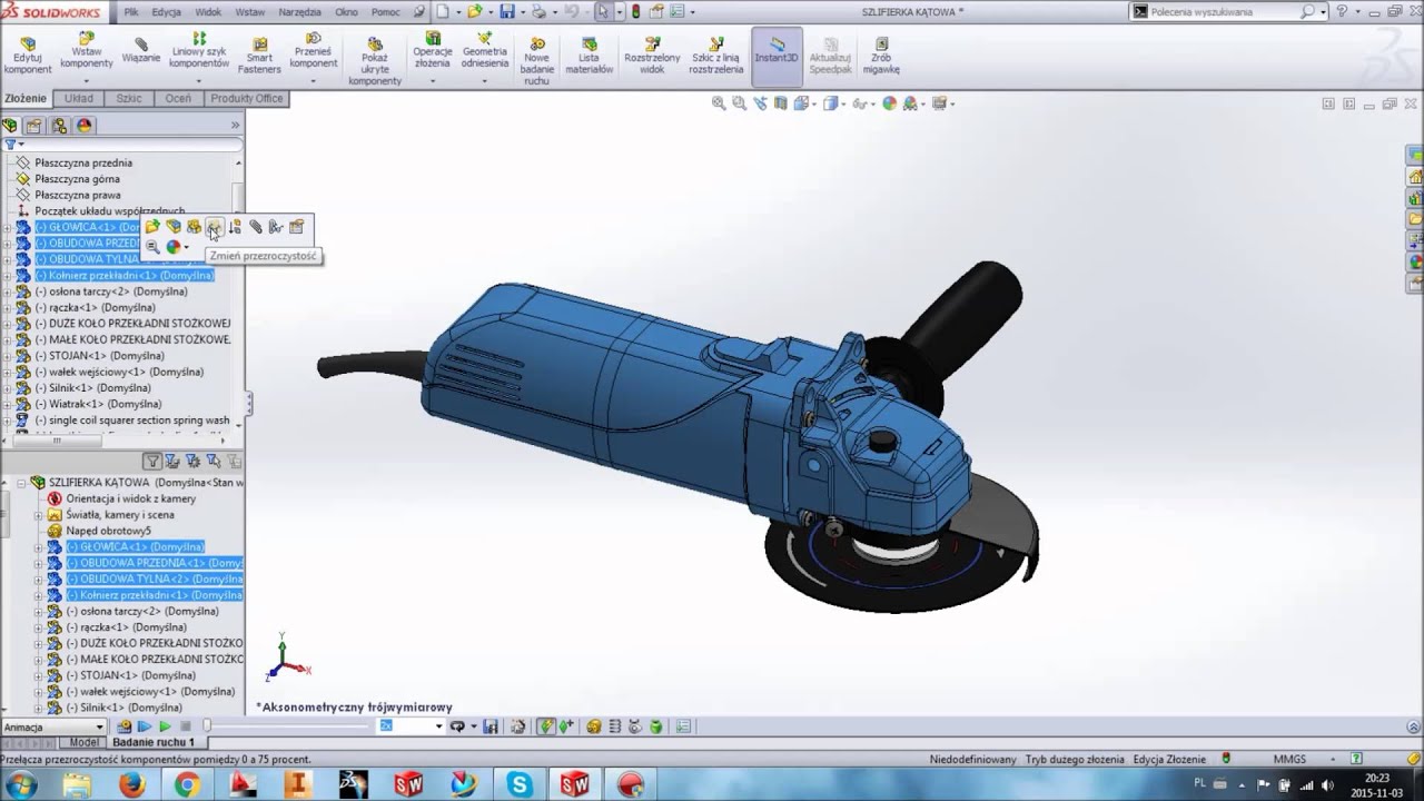 Angle grinder in Solidworks - YouTube