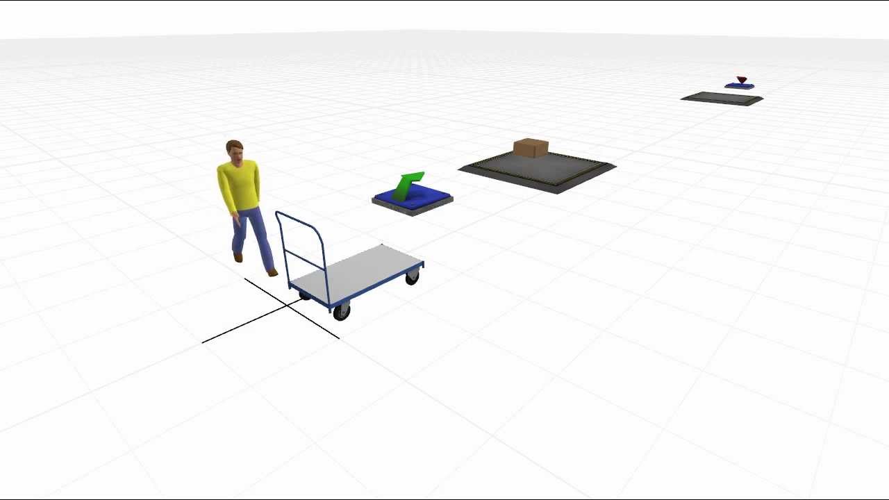 Flexsim-Store Object 3D Industry transporter blue - YouTube