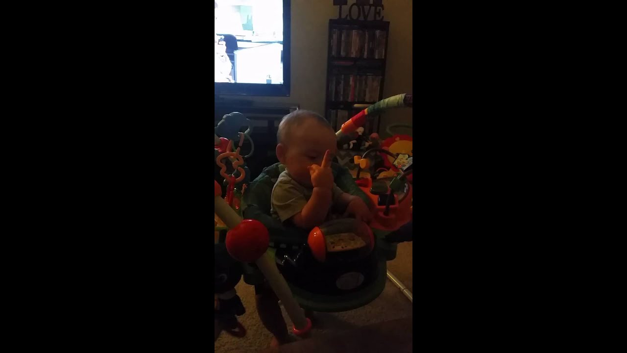 Funny baby flipping off camera - YouTube