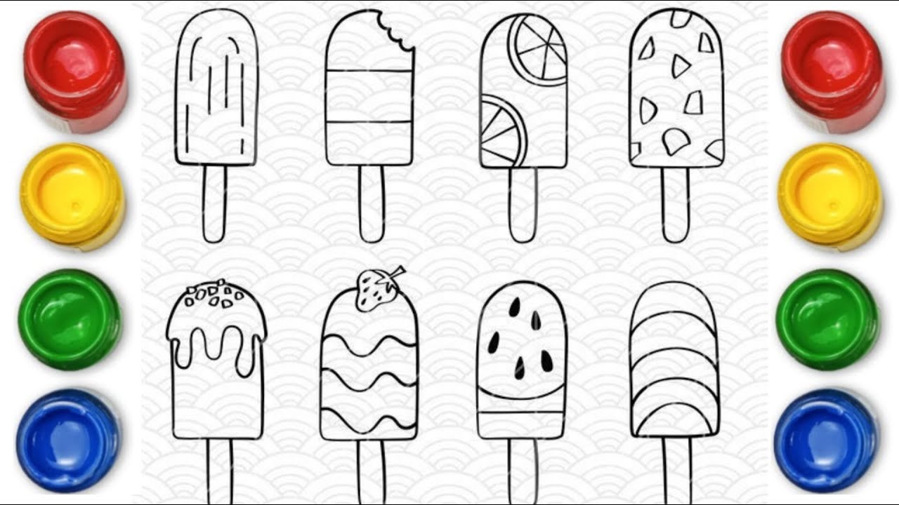 How to Draw Ice Cream Cart Step By Step| Ice Cream🍨Cart Drawing For ...
