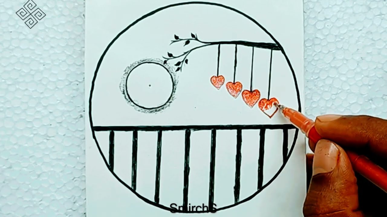 Easy circle drawing. Circle drawing for beginner's. Pencil drawing in ...