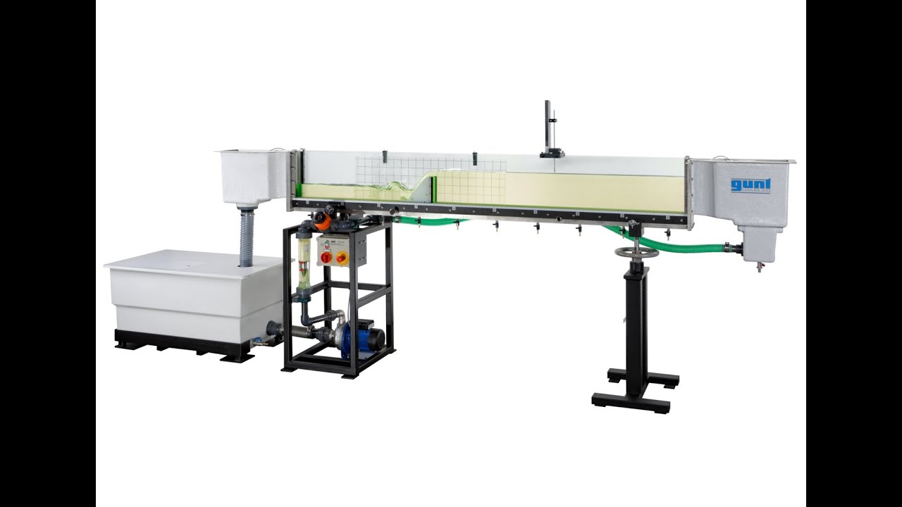 Canal d'écoulement à surface libre HM160 GUNT - YouTube