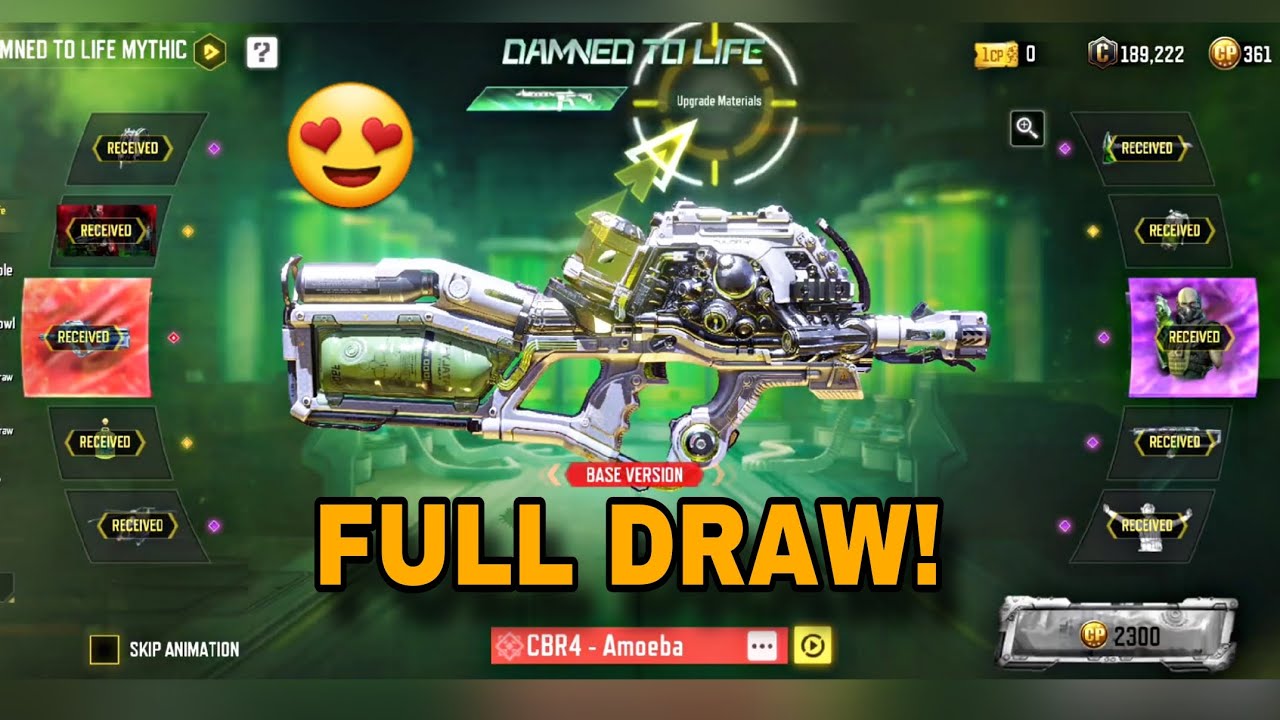 Myhtic Cbr4 Amoeba full draw cod mobile | Damned to life mythic drop codm - YouTube