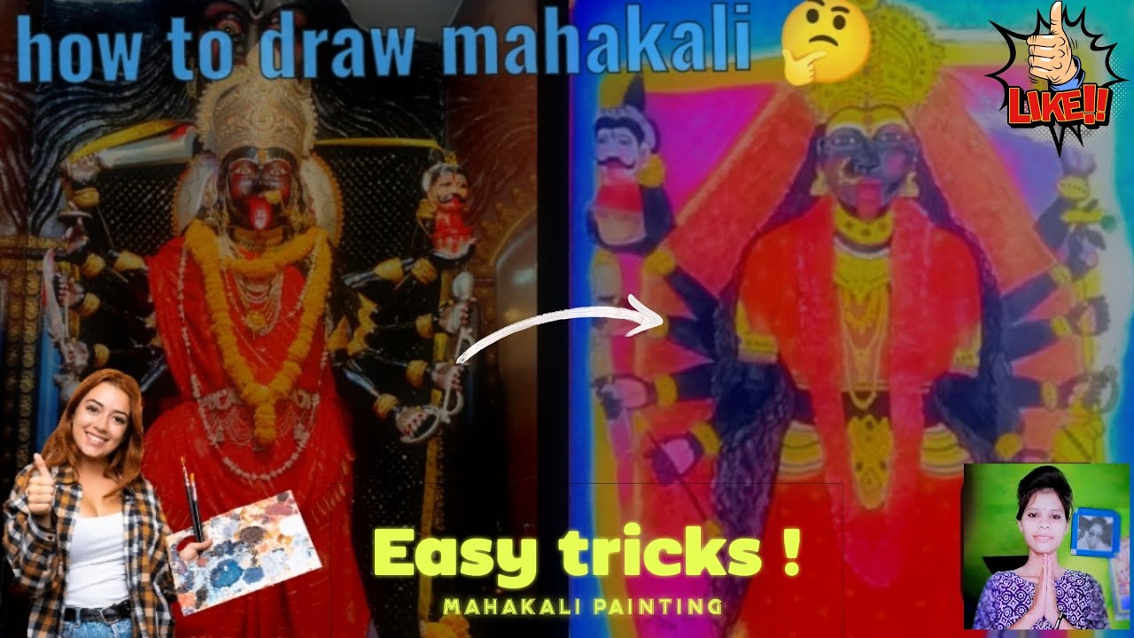 How to draw mahakali painting ? 🤔| |water colour painting 🖌️| Easy ...