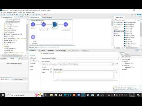 Amazon Dynamo Db connector to load data using PutItem with Mule 4 -part2(a) - YouTube