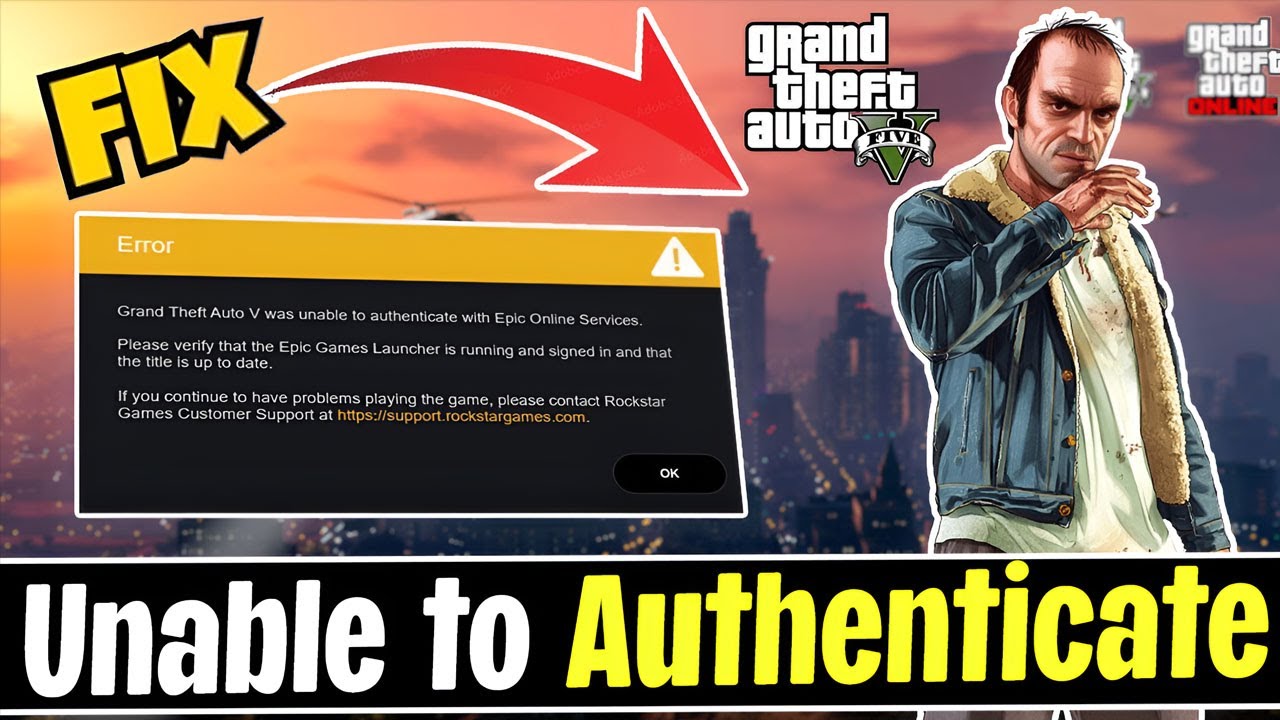 Fix GTA 5 Enhanced was unable to authenticate with epic online services - YouTube
