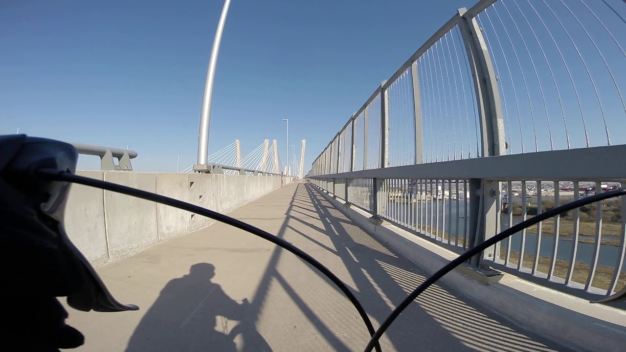 Goethals Bridge via Bike Path 4 19 20 - YouTube